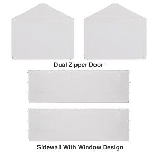 TGEHAP Carport Replacement Sidewall Replacement Sidewall Tarp Top for 10' x 20' Carport Frame Replacement Side Wall Cover Top Cover and Frame Not Included (White)