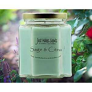 Sage & Citrus Scented Blended Soy Candle by Just Makes Scents
