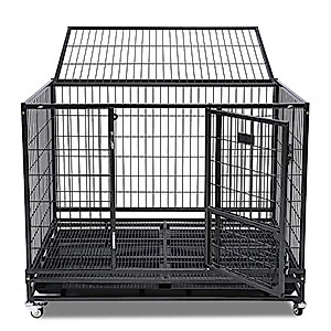 Homey Pet 43" Stackable Heavy Duty Cage W/Feeding Door, Casters and Tray