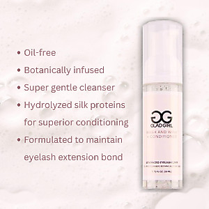 GladGirl Eyelash Extension Cleanser Wash And Wink - Lash Shampoo and Conditioner - Non-Irritating Foaming Liquid 50 ml