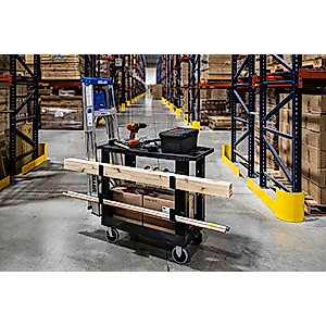 LUXOR EC111-B Tub Storage Cart 3 Shelves - Black,32" x 18"