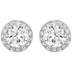 SWAROVSKI Una Angelic Stud Pierced Earrings, Rhodium Finish, Clear Crystal