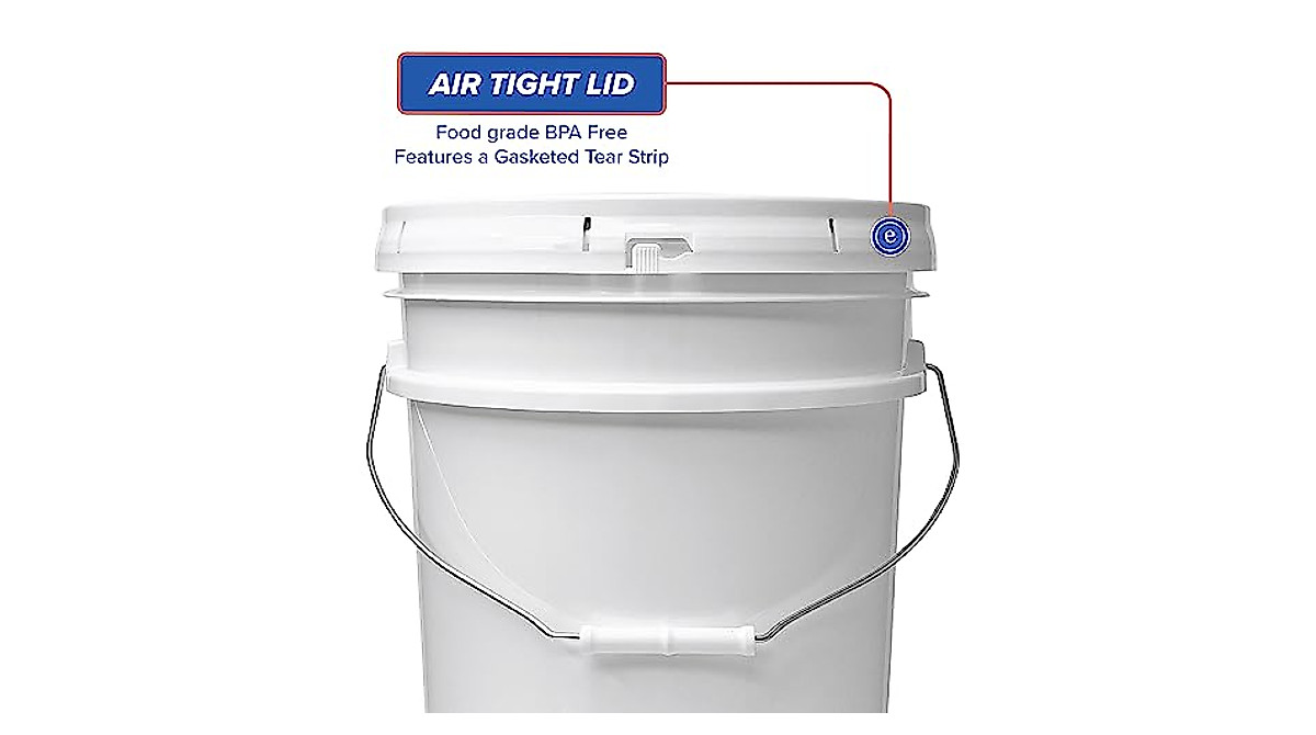 5 Gallon Plastic Food Grade Bucket with Airtight Lid