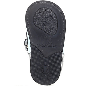 Skorohod Orthopedic Boots 15-141-2 First Step for Boys and Girls Genuine Leather - High Sole - 2 Fasteners (2 Infant, Blue)