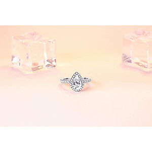 New by DovieDesigns 925 Genuine Sterling Silver Women Teardrop Ring, pear Shaped Engagement, Promise, Anniversary Rings for Women with 2.5 Carats AAA Cubic Zirconia Stones and Rhodium Plating (6)