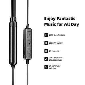 SoundMAGIC E11BT Neckband Bluetooth Headphones Wireless Earphones HiFi Stereo in Ear Headset with Microphone Noise Isolating Sports Earbuds Long Playtime Black