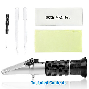 Agriculture Solutions Antifreeze Refractometer Displaying in Fahrenheit for Checking Freezing Point of Automobile Antifreeze Systems and Battery Fluid Condition. Battery Acid, Glycol, Coolant, Antifreeze Tester