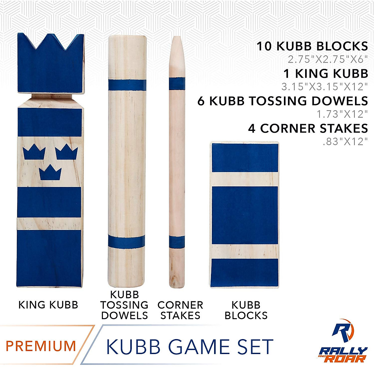 Kubb Premium Set Yard Game Set for Adults, Families - Fun, Interactive Outdoor Family Games - Durable Wood Blocks with Travel Bag - Clean, Games for Outside, Lawn, Bars, Backyards