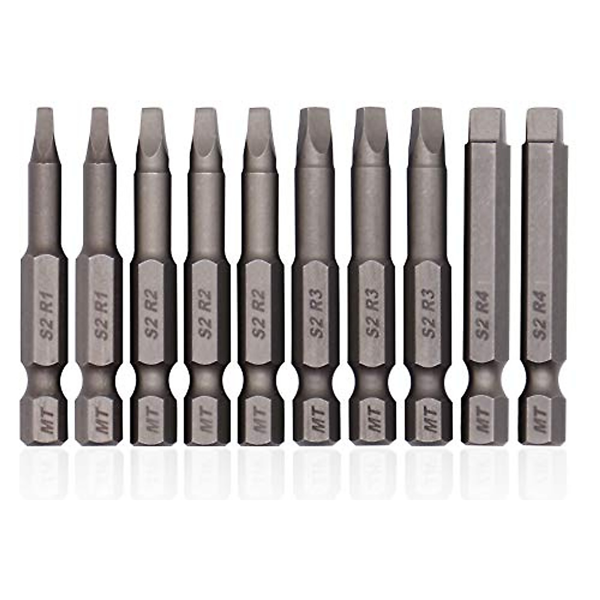 Roberston Bits Set, Square Head Screwdriver, Square Screwdriver bits #1#2#3#4, Scrulox Screwdriver, Impact Rated Bit Sets 10 Piece by Milliontronic