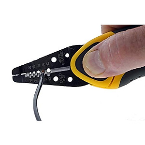 IDEAL INDUSTRIES INC. 45-915 Kinetic Reflex T-Stripper - 10-20 AWG, Wire Stripper with Thumb Rest, Plier Nose, Slide Lock, Textured Grips