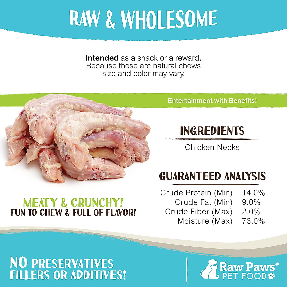 Raw Paws Frozen Raw Chicken Necks for Dogs, 20 lb - Made in USA - Raw Dog Bones - Fresh Meaty Dog Bones - Frozen Dog Bones - All-Natural Raw Meaty Bones for Dogs - Healthy Edibles Dog Bones