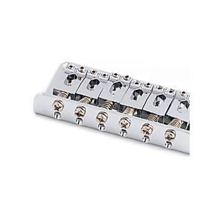 Metallor Top Load Guitar Bridge Tailpiece Fixed Hardtail Saddle Bridge Compatible with 6 String Fender Strat Tele Style Electric Guitar Parts Chrome.