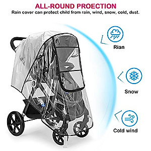 Stroller Rain Cover and Baby Stroller Mosquito Net(2-Piece Set),Baby Travel Weather Shield, Universal, Protect from Wind, Rain, Snow, Cold