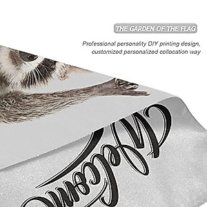 Tarity Funny Animals Raccoon Garden Flag Double Sided 12x18 Inch Yard Flag Festival Polyester Decorative Home Farmhouse Patio Outdoor Flags