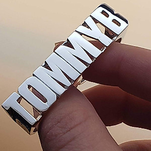 Custom Name Rings Personalized Initial 18K Gold Plated Ring for Women