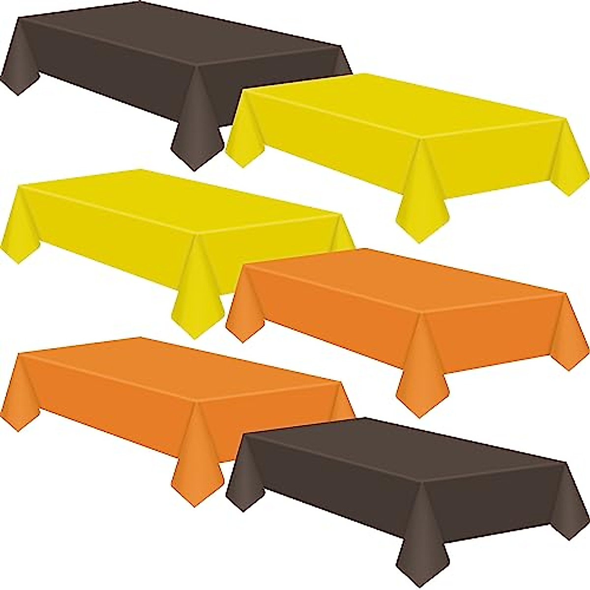 Patelai 24 Pcs Thanksgiving Disposable Plastic Tablecloth Fall Tablecloth for Rectangle Tables Waterproof Table Cover for Thanksgiving Fall Party Decoration, 54 x 108 Inch (Orange,Yellow,Brown)