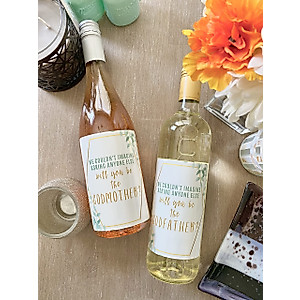 Set of 2 Godparent Proposal Gift Wine Bottle Labels - Perfect Way to Surprise Your Child’s Godmother and Godfather - Pregnancy Announcement Gift Ideas for Godparents - Will You Be The Godparents Gift