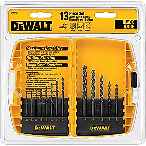 DEWALT Black Oxide Drill Bit Set with Pilot Point, 13-Piece (DW1163)