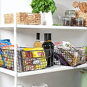 Granrosi XXL Wire Baskets For Storage Pantry Baskets, Set of 2 Wire Storage Baskets, Wire Baskets for Organizing, Large Wire Basket, Kitchen Organization Baskets, Metal Basket for Storage - XXL - Bronze