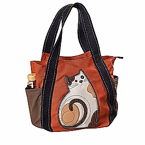 Chala Carryall Zip Tote, Lazzy Cat, Orange