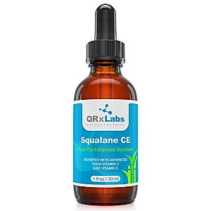 Pure Plant-Based Squalane Oil Boosted with Most Advanced & Stable Vitamin C - Organic ECOCERT / USDA Certified Squalane Derived from Sugarcane - Best Moisturizer For Face, Body & Skin - 1 oz / 30 ml