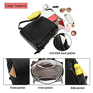 LORADI Lightweight Soft PU Leather Backpack Purse for Women, Anti-theft Travel Bag, Beige