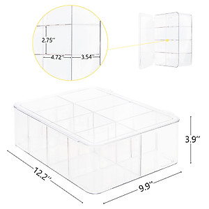 8 Slots Acrylic Toy Cars Display Case Fit for Monster Jam Trucks, Transparent Display Storage Case Holds 8 Monster Jam Truncks, Large Slots Toy Trucks Storage with Detachable Dividers