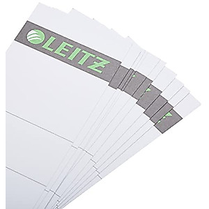 Leitz 16070085 Replacement Spine Labels for Plastic 80 mm Lever Arch Files, Short and Wide, 57 x 191 mm, Card, 16070085 - Grey, Pack of 10