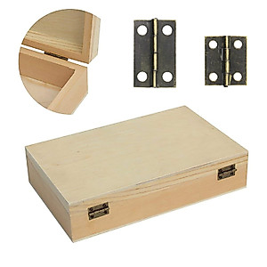 60Pcs Small Mini Hinges for Wooden Box, Crafts, Jewelry Box, Bird House, Bronze Small Box Hinges with 260 Pcs Screws