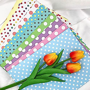 10 Sheets XL Polka Dot Gift Recyclable Wrapping Paper Sheets for Kids, Baby, Female, Male on Birthday, Christmas