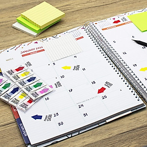 Please Sign Message Flags Assorted Color, 400 Pages Total, 0.79x1.77 Inch Wide Flags, Easy to Post, 4 On-The-Go Dispensers/Pack