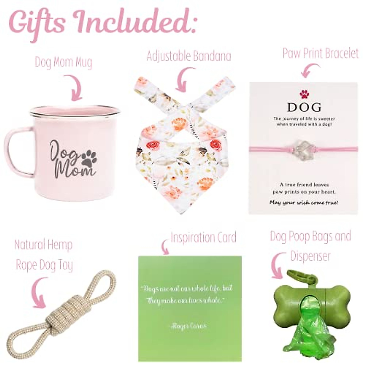 Dog Mom Gifts for Women - Adorable Gift Box for Dog Lovers Congratulate a Dog Mom Gift Basket - 6 Gifts Included - Dog Birthday Present - Puppy Gifts for New Dog Owner