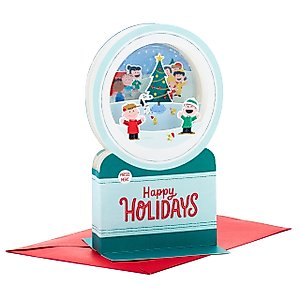 Hallmark Paper Wonder Peanuts Musical Pop Up Christmas Card (Snow Globe, Charlie Brown and Friends)