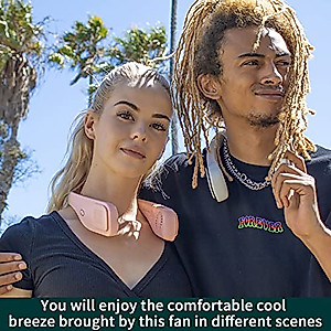 Dafansu Portable Neck Fan, Small Rechargeable Bladeless Personal Fan, Wearable air conditioner, 3000mAh Battery, With Strong Wind, and Low Noise, Headphone Design, 3 Speeds Adjustable (White)