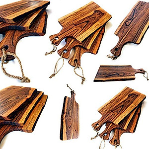 FEATHERLEE - Extra Large Premium Natural Live Edge Acacia Charcuterie Cheese Board Serving and Cutting Tray with Handle