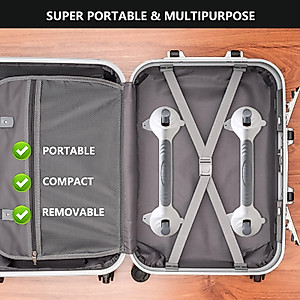 Rackickyer Grab Bars for Bathtubs and Showers, 1 Pack 15 Inch Shower Handles, Strong Suction Grab Bar for Shower, Anti-Slip Shower Grab Bars for Seniors, Bathroom Handicap Grab Bars with Indicators