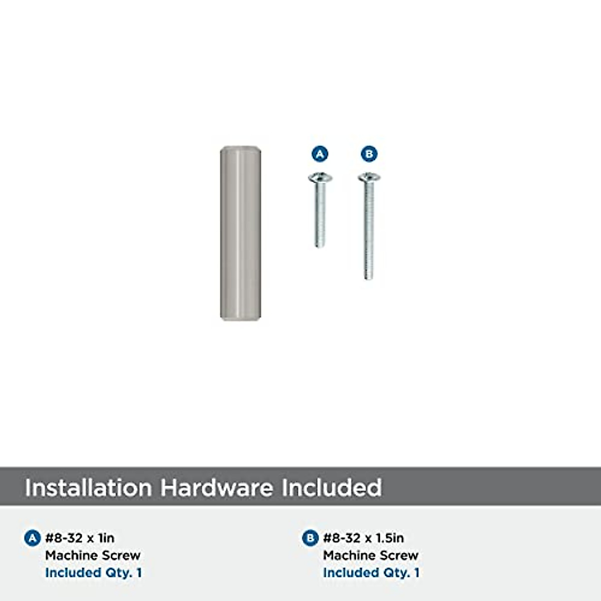 Amerock | Cabinet Knob | Sterling Nickel | 1-15/16 inch (49 mm) Length | Bar Pulls | 10 Pack | Drawer Knob | Cabinet Hardware