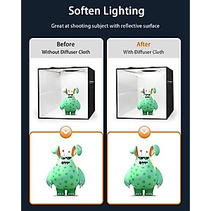 Light Box Photography, DUCLUS Portable Photo Studio Booth Box, 12" x 12" Professional Mini Shooting Tents with 112 LED Lights Dimmable, 6 Backdrops for Small Product: Jewelry, Miniature Models etc.