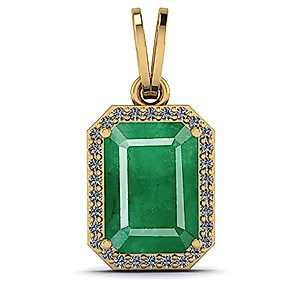 LMDPRAJAPATIS Lab Certified simuleted 10X15MM Zambian Emerald Panna Jwelery Pendant for 22k Gold Plated
