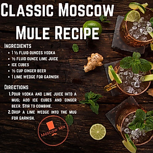 Moscow-Mix Moscow Mule Mugs Large 16 oz - 100% Pure Plated Copper Cups with Premium Stainless Steel Lining - Moscow Mule Cups Set of 4 - Mule Mugs Perfect for Party Drinking and Gift