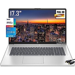 HP 2023 Flagship 17 Laptop, 17.3" IPS FHD(1920 x 1080) Display, 13th Intel 10-Core i5-1335U(Beats i7-1260U), Iris Xe Graphics, Bluetooth 5.3, Backlit KB, Window 11 Home(36GB|1TB SSD)