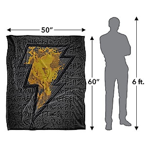 Black Adam Blanket, 50"x60" Black Adam Beveled Bolt Silky Touch Super Soft Throw Blanket