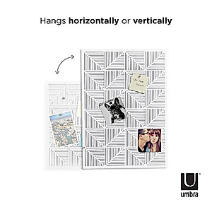 Umbra Trigon, Wall Mounted Bulletin Board, Magnetic Board, and Message Board, White