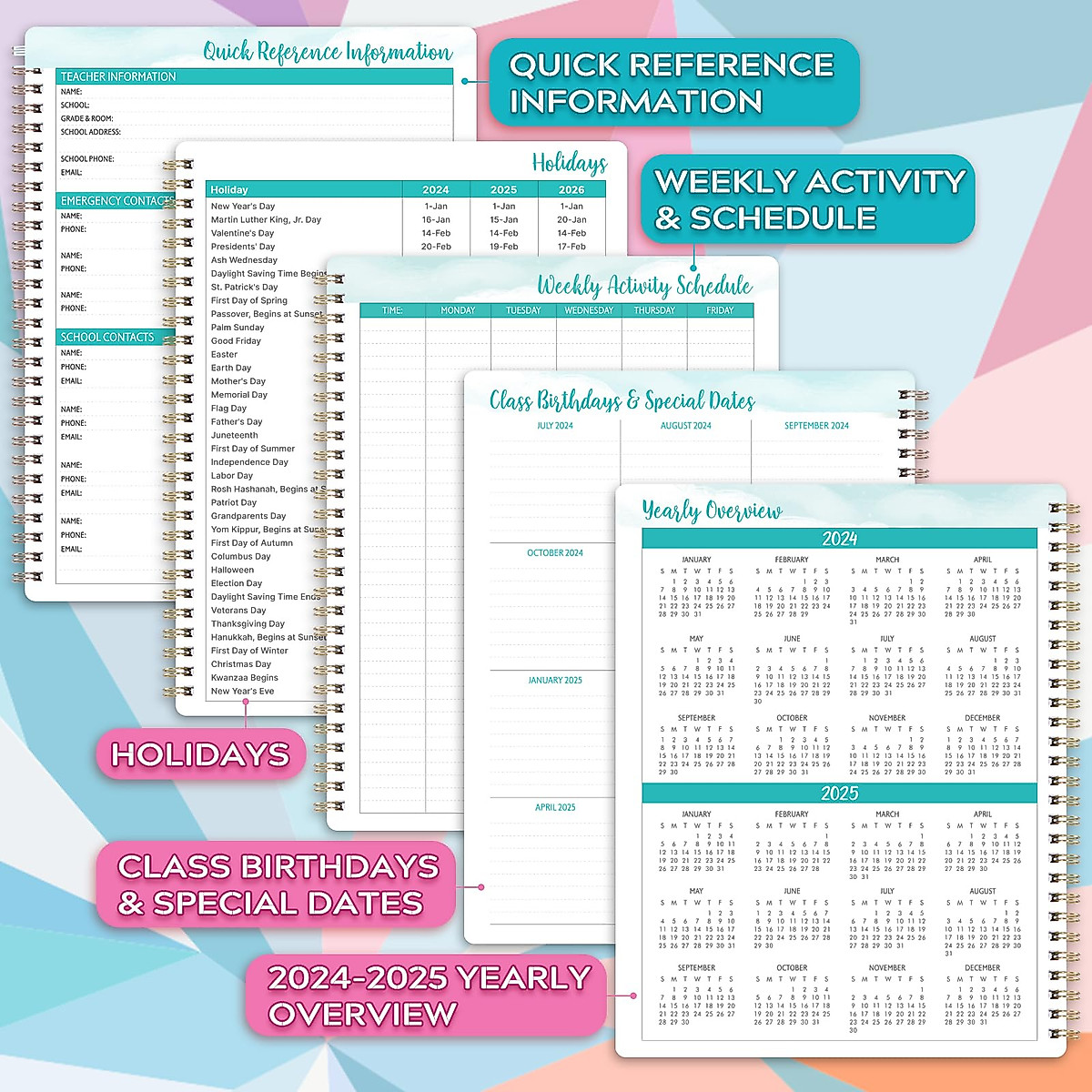 2024-2025 Teacher Planner - Teacher Lesson Planner 2024-2025, July 2024 - June 2025, 8" x 10", Weekly & Monthly Lesson Plan Book for Teachers