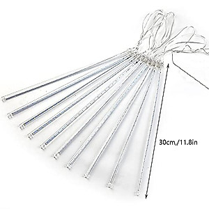 Keeplus Meteor Shower Rain Lights - 30CM 8 Tubes 192 LEDs Party Lights Snowfalls Lights Christmas Tree Garden Outdoor for Wedding Christmas Garden Tree Home Decor (Warm)