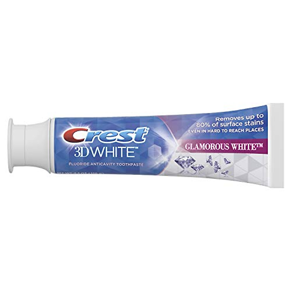 Crest 3D White, Whitening Toothpaste Glamorous White, 4.1 oz, Pack of 2