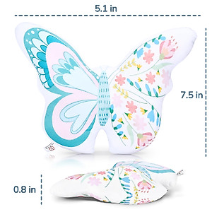 PixieCrush Butterfly Pillow - Butterfly Room Decor - Decorative Flower Throw Pillow - Stuffed Butterfly - Soft & Plush Butterfly Stuffed - Pink Butterfly Throw Pillow - Butterfly Plush