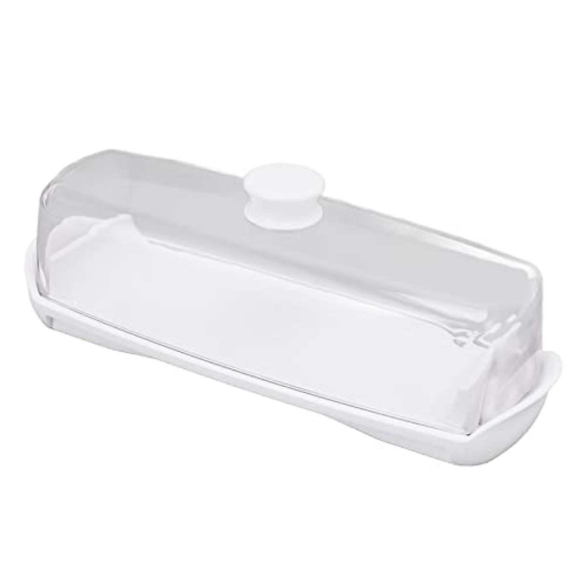 Plastic Butter Dish with Lid for Countertop, Butter Container with Knife for Butter Storage, Butter Holder for Refrigerators, Butter Mold(Transparent)