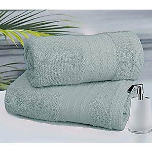 GLAMBURG Premium Cotton 4 Pack Bath Towel Set - 100% Pure Cotton - 4 Bath Towels 27x54 - Ideal for Everyday use - Ultra Soft & Highly Absorbent - Jade