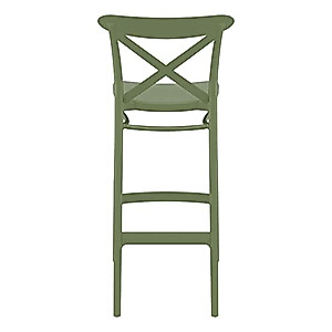 Compamia Cross Indoor Outdoor Bar Stool Olive Green (Set of 2)